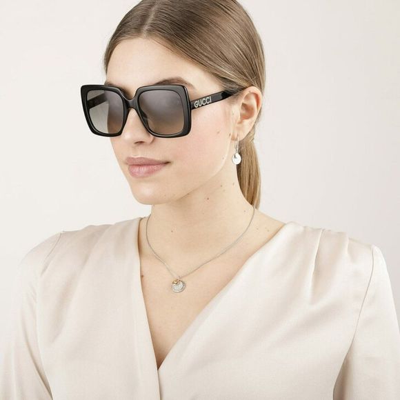 Gucci | Accessories | Gucci Gg48s001 Sunglasses Black Grey Square Women ...